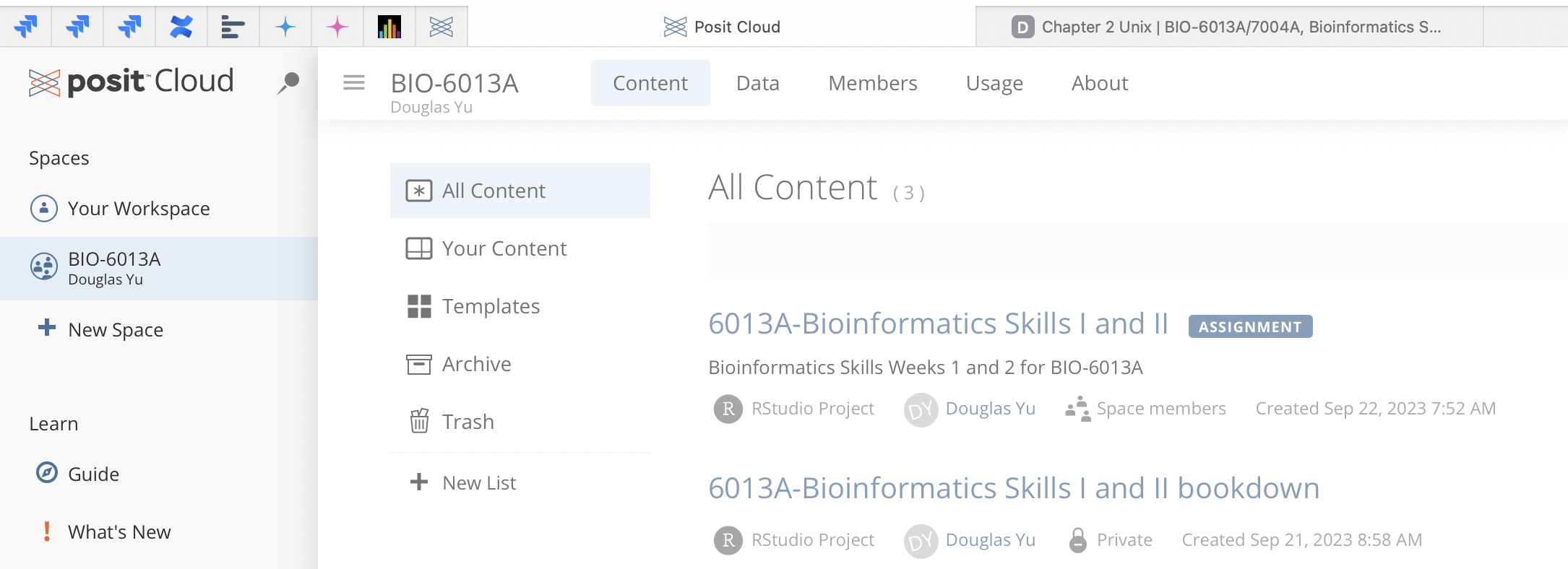 BIO-6013A/7004A, Bioinformatics Skills I and II